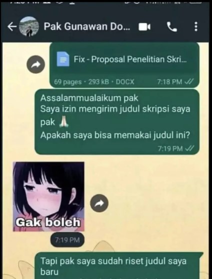 YPH - Chat Kocak Ketika Dosen Iseng Balas Pesan Mahasiswa Pakai Stiker Ini Bikin Ketawa Ngakak!